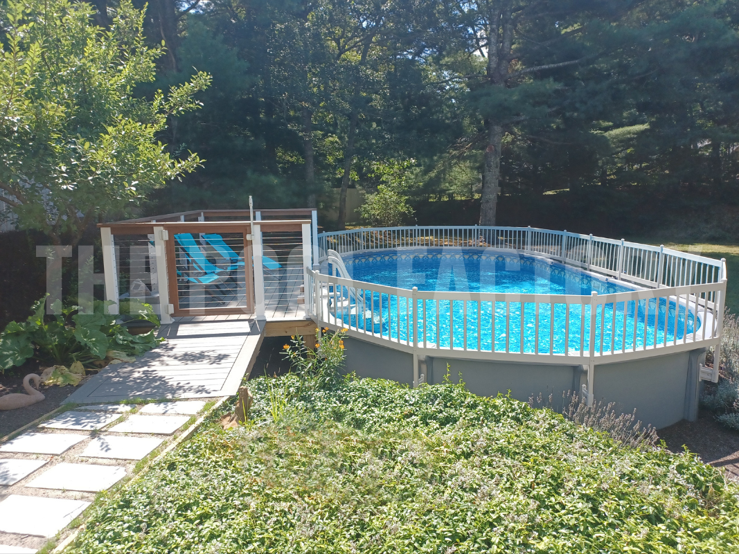 27'x54" Saltwater Aurora Round Pool with Resin Wall – The Pool Factory