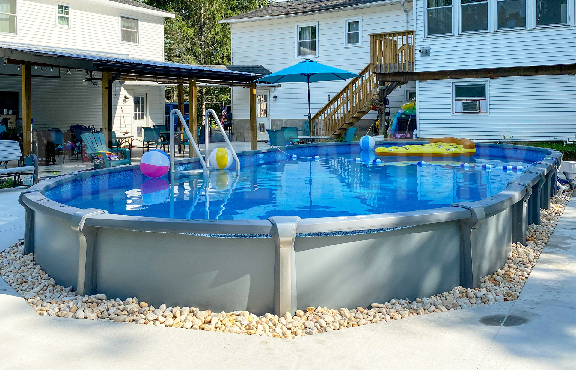 15'x26'x54 Saltwater Aurora Oval Pool | Above Ground Pools – The Pool ...