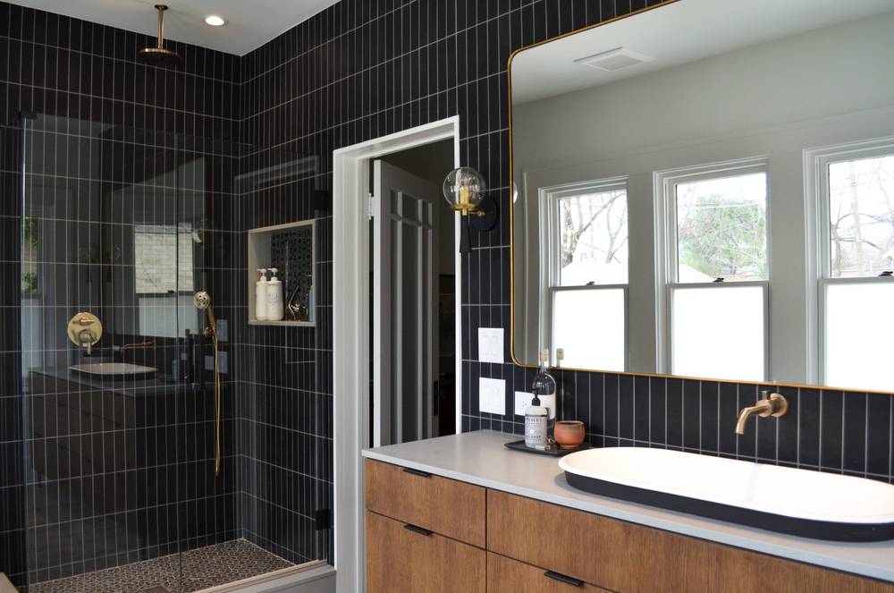 clé tile | concrete cement | black | 2"x8" solid rectangle
