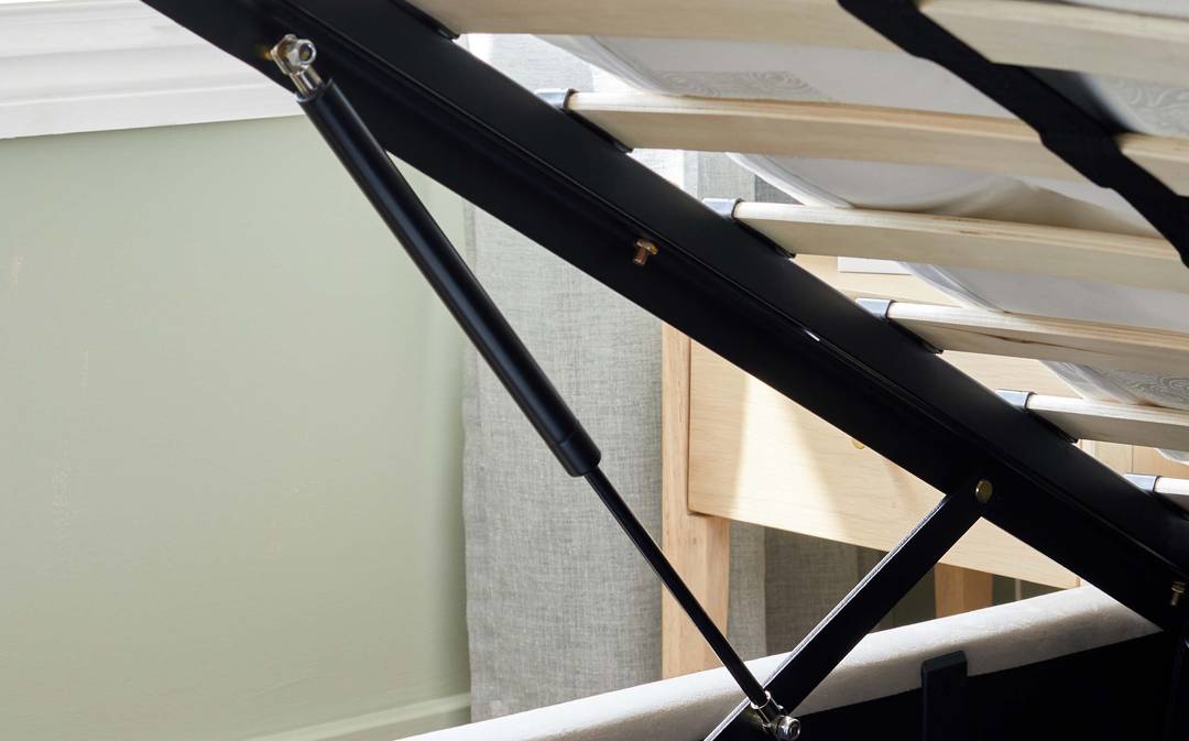 Lenora Cream Fabric King Size Bed With Storage | King Size Bed – Danetti