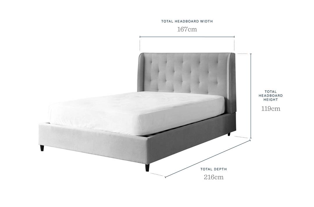 Lenora Cream Fabric King Size Bed With Storage | King Size Bed – Danetti