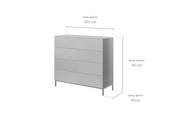 White Gloss Chest Of Drawers With Stainless Steel Legs - Danetti