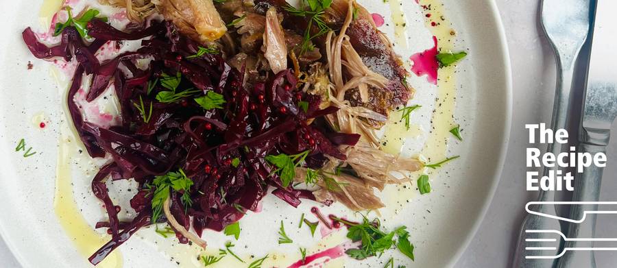Confit Turkey Leg with Pickled Red Cabbage Recipe | Joseph Joseph US