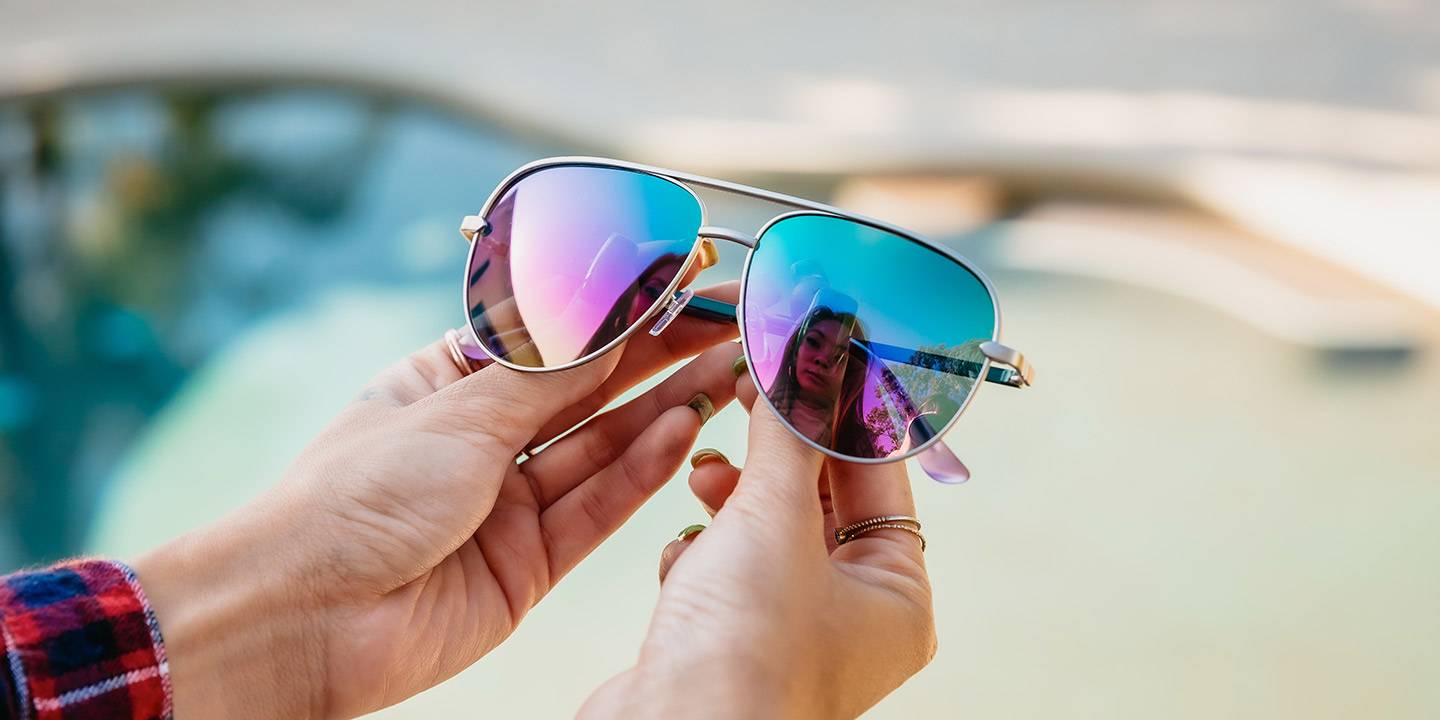 Zero Gravity Aviator Sunglasses - Polarized Gradient Lens & Silver Brow ...