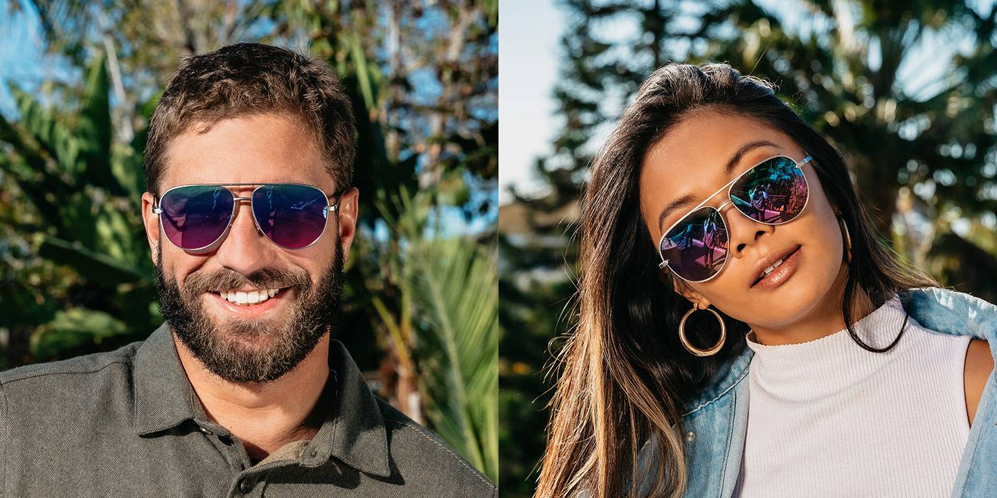 Zero Gravity Aviator Sunglasses - Polarized Gradient Lens & Silver Brow ...