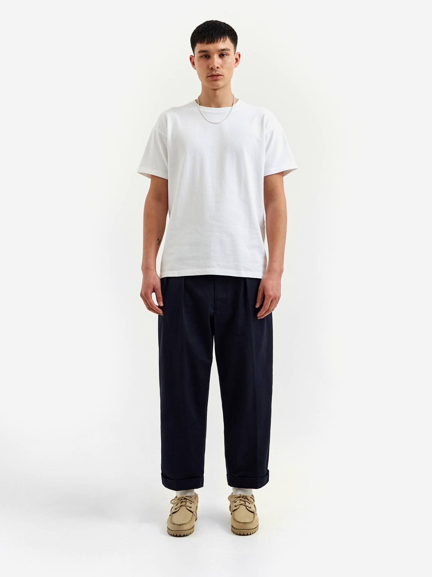 Beams Plus 2Pleats Twill Trouser - Navy – Goodhood