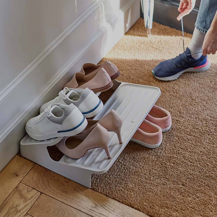 Large Space-saving Shoe Rack - Ecru | Joseph Joseph