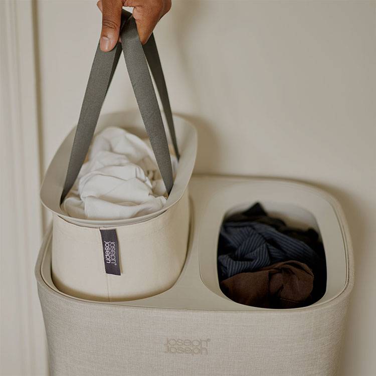 Tota 60L Laundry Separation Basket - Ecru | Joseph Joseph