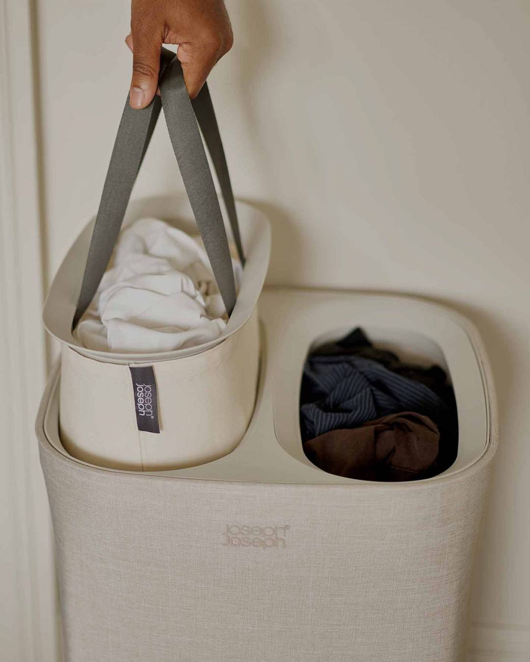 Tota 60L Laundry Separation Basket - Ecru | Joseph Joseph