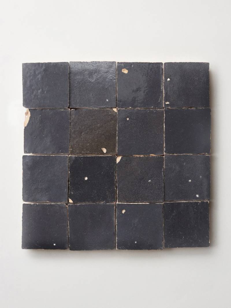 zellige tile | gray glaze | battled armor 2" square | clé – clé tile