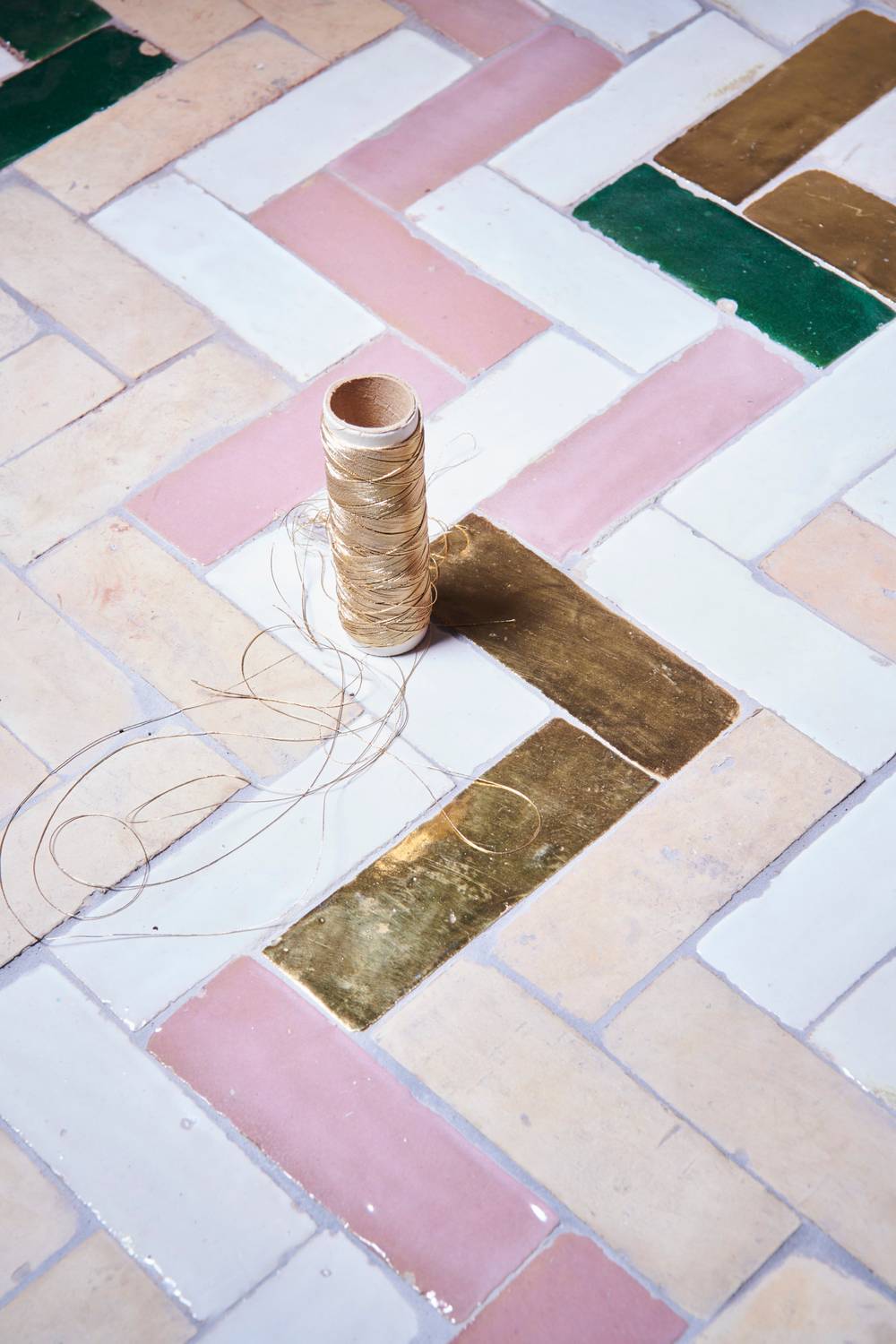 zellige tile | gold natural pink | essaouira blend | clé – clé tile
