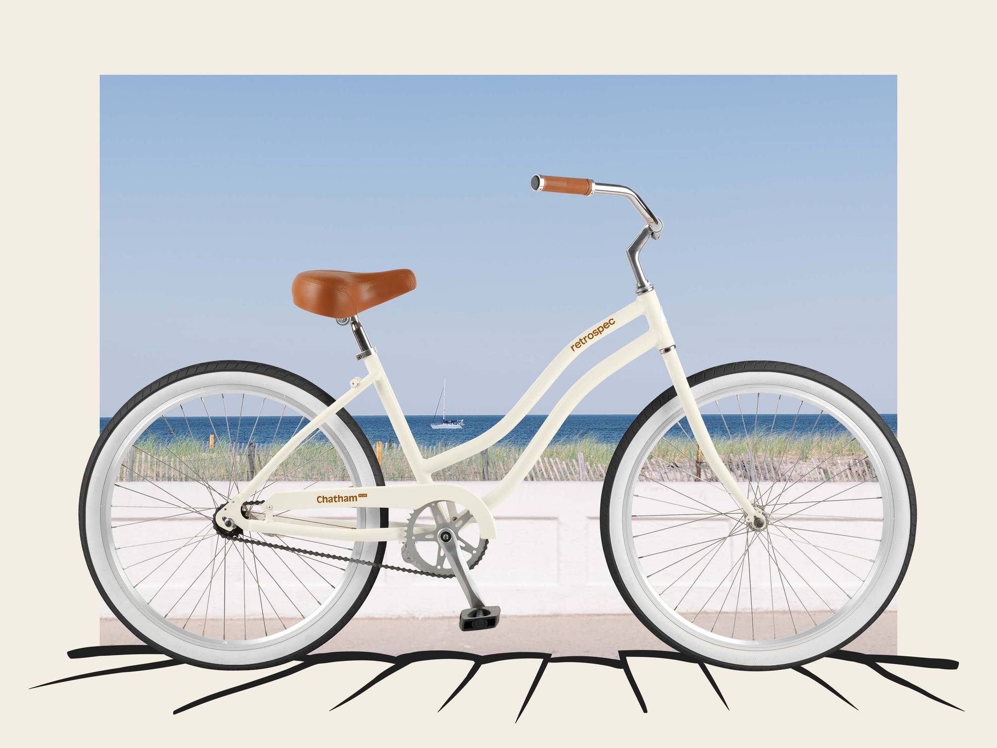 Chatham Plus Beach Cruiser Bike - Step Through | Retrospec