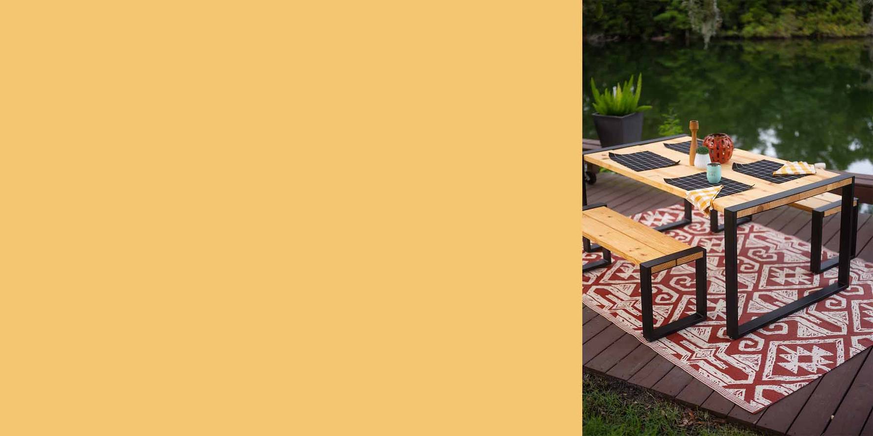 DIY Outdoor Slat Table & Bench Leg – semi exact