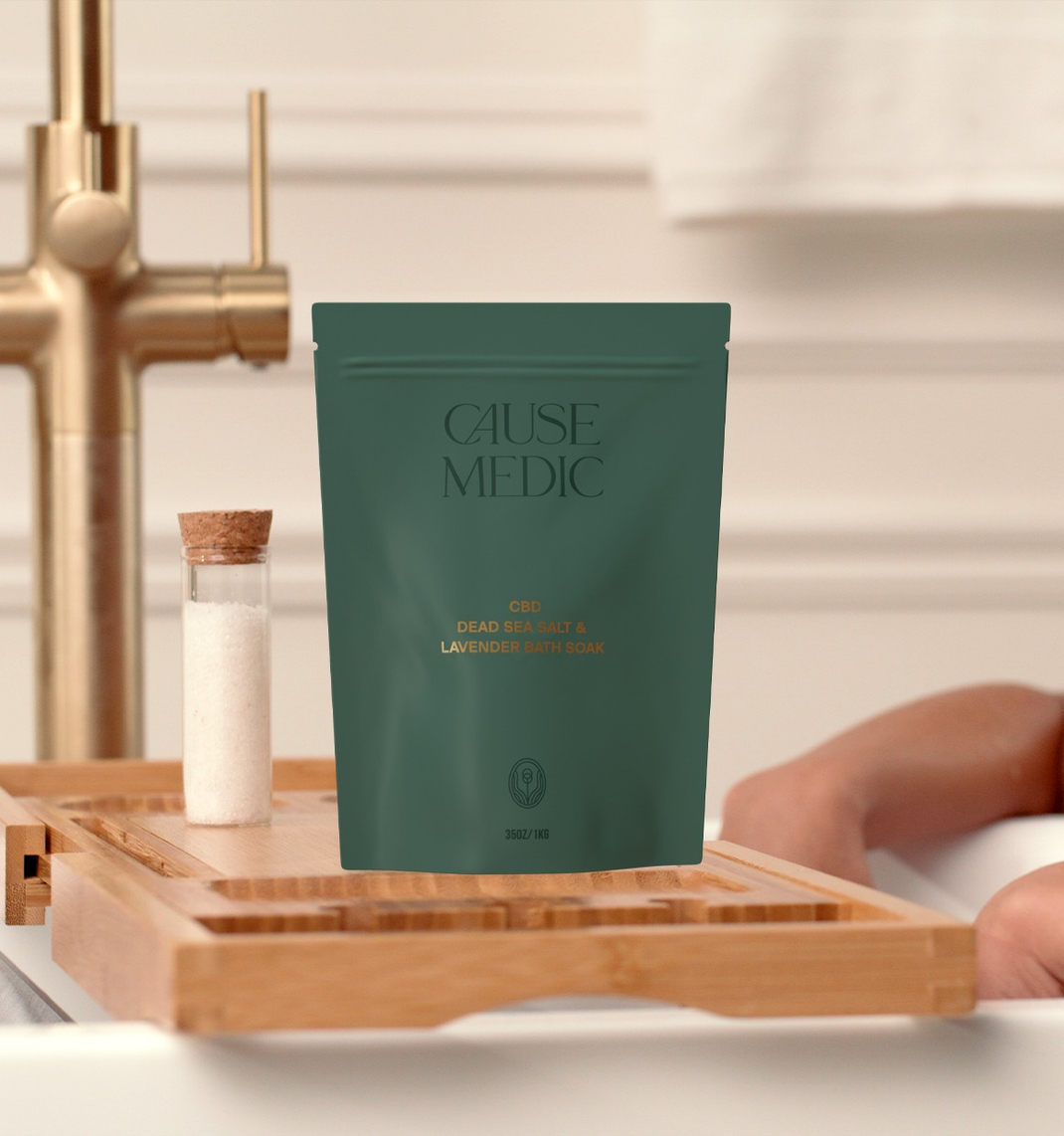 Dead Sea Salt Soak with CBD & Lavender (35 oz) – CauseMedic