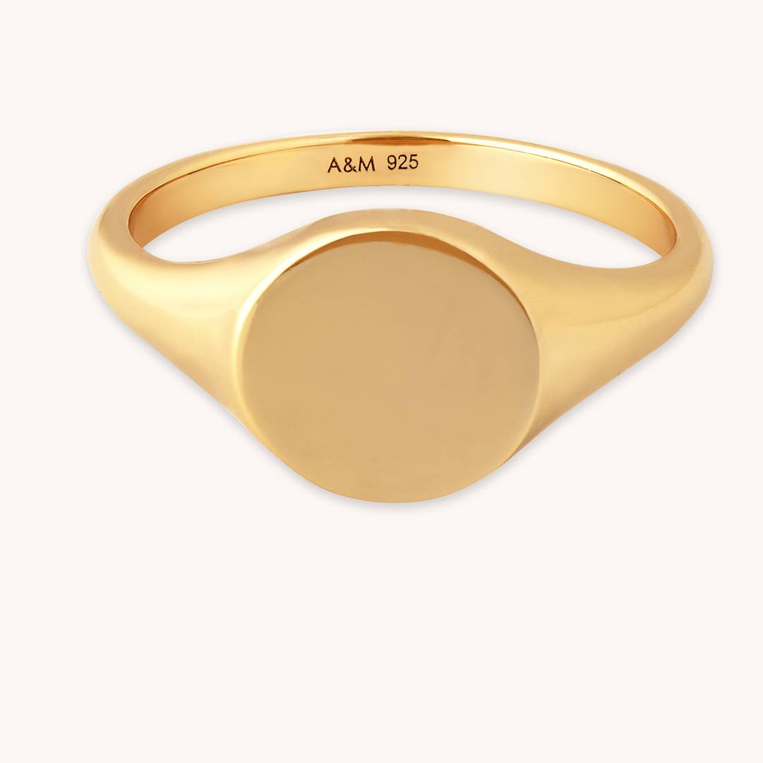 Orbit Gold Signet Ring | Astrid & Miyu Rings