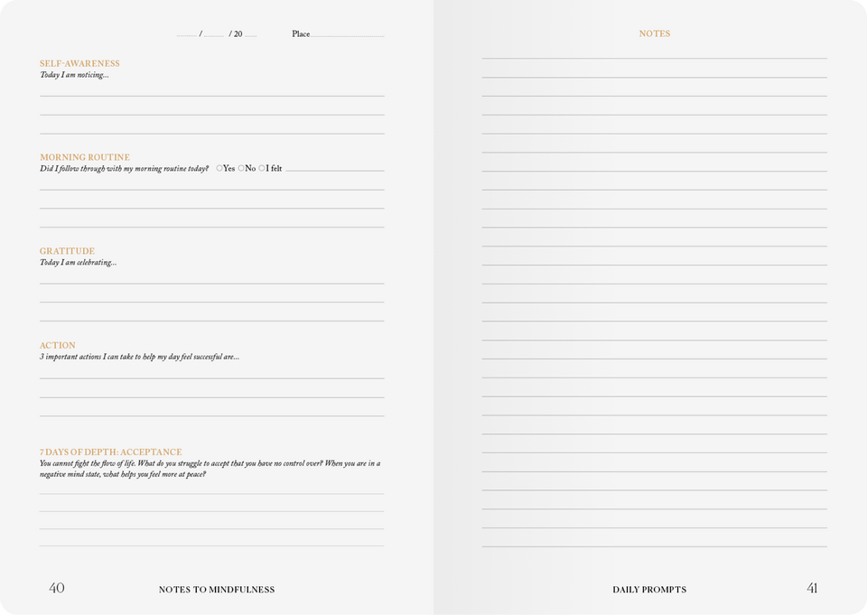 Notes to Mindfulness Journal | Intelligent Change x Chelsea Kauai