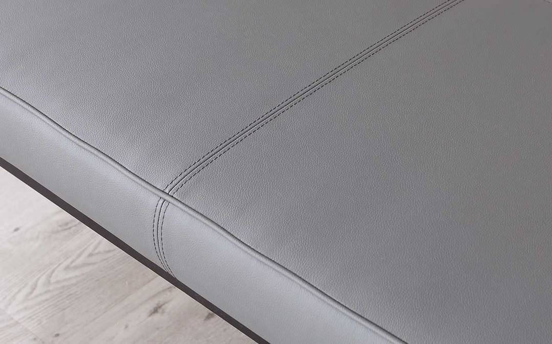 Clover Mid Grey Faux Leather Dining Bench Without Backrest| Danetti