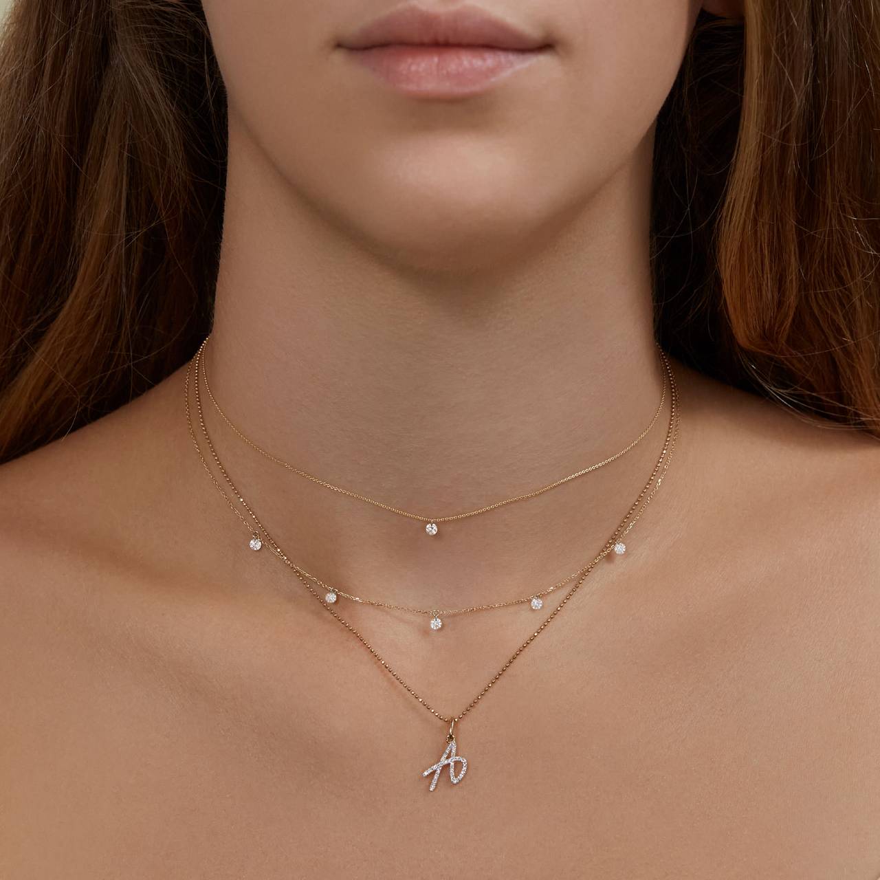 Tiny 5 Diamond Twinkle Necklace – STONE AND STRAND