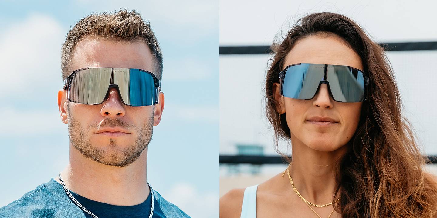 Slate Shadow Full Shield Sunglasses - Grey Wraparound Frame & Dark Grey ...