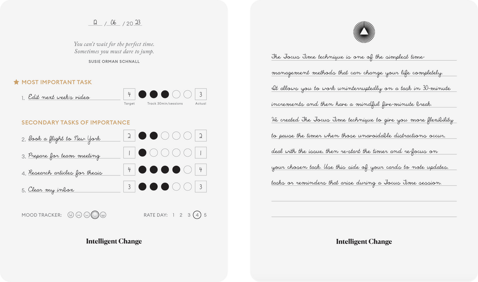 Productivity Planner® Cards - Be More Productive | Intelligent Change