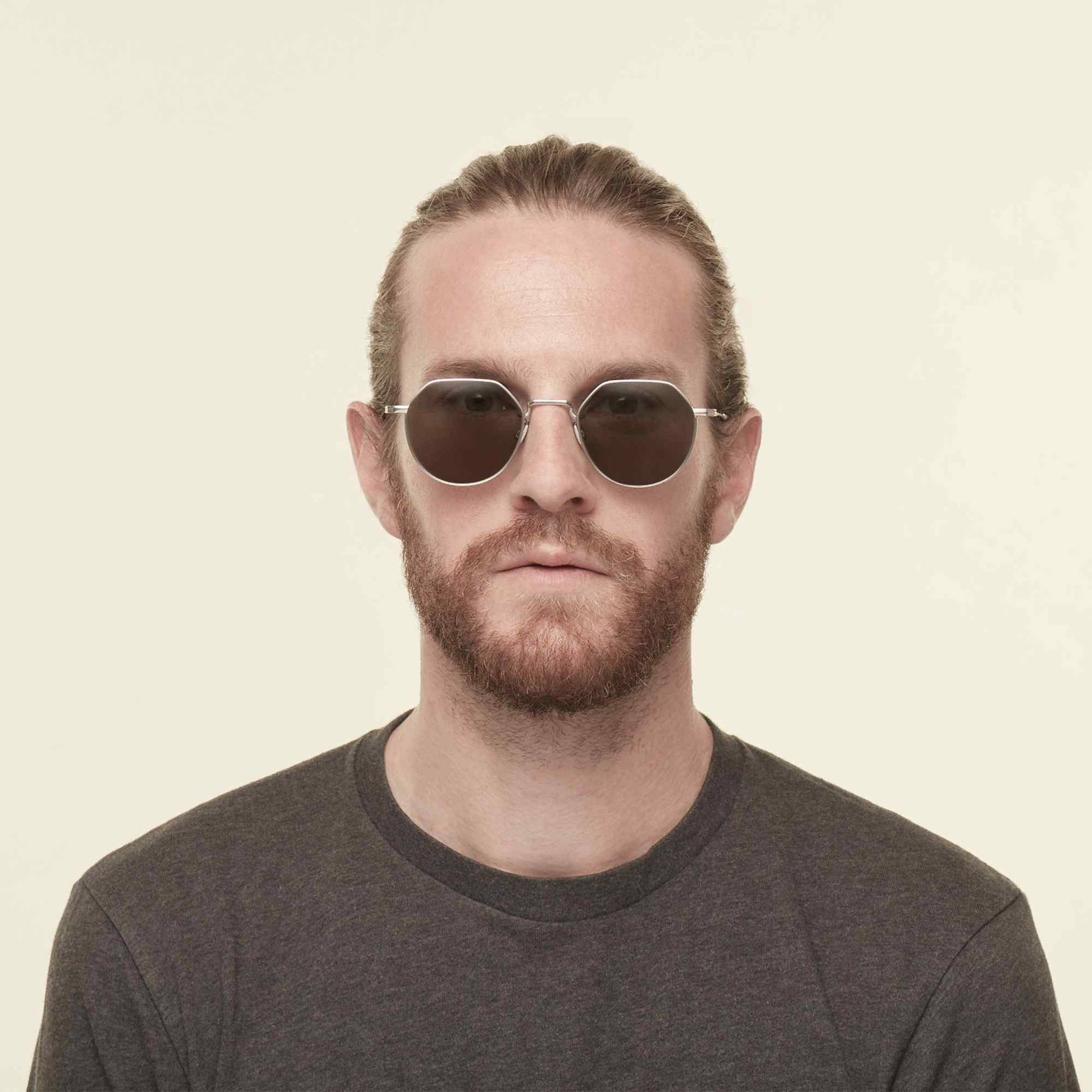 Wakefield: Flat-top panto style steel sunglasses | Cubitts