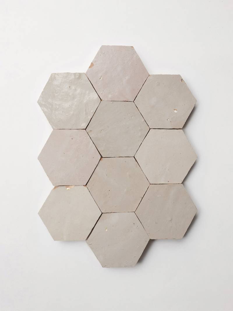 zellige tile | neutral glaze | parched vellum hexagon | clé – clé tile