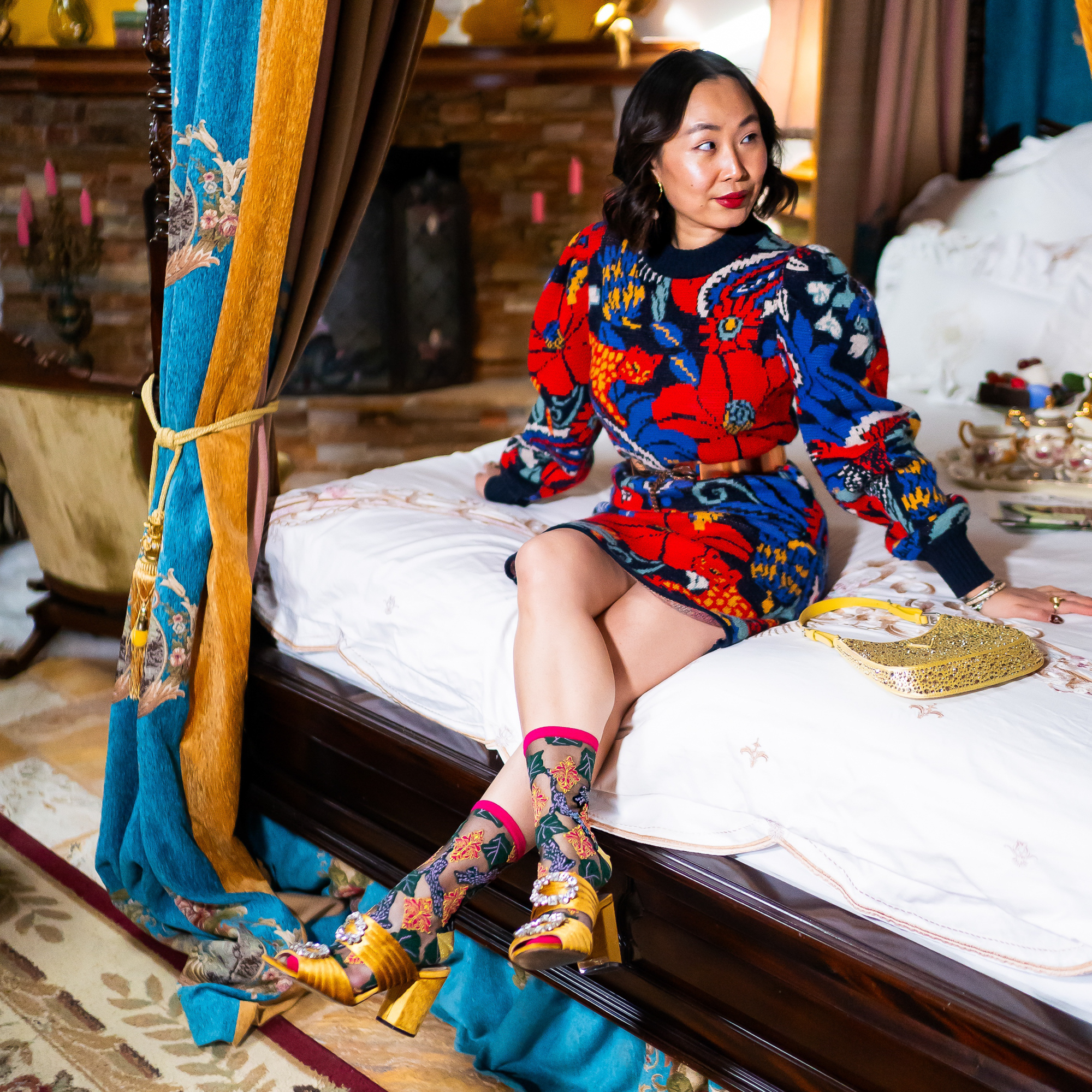 Holiday Brocade Sheer Socks Sock Candy