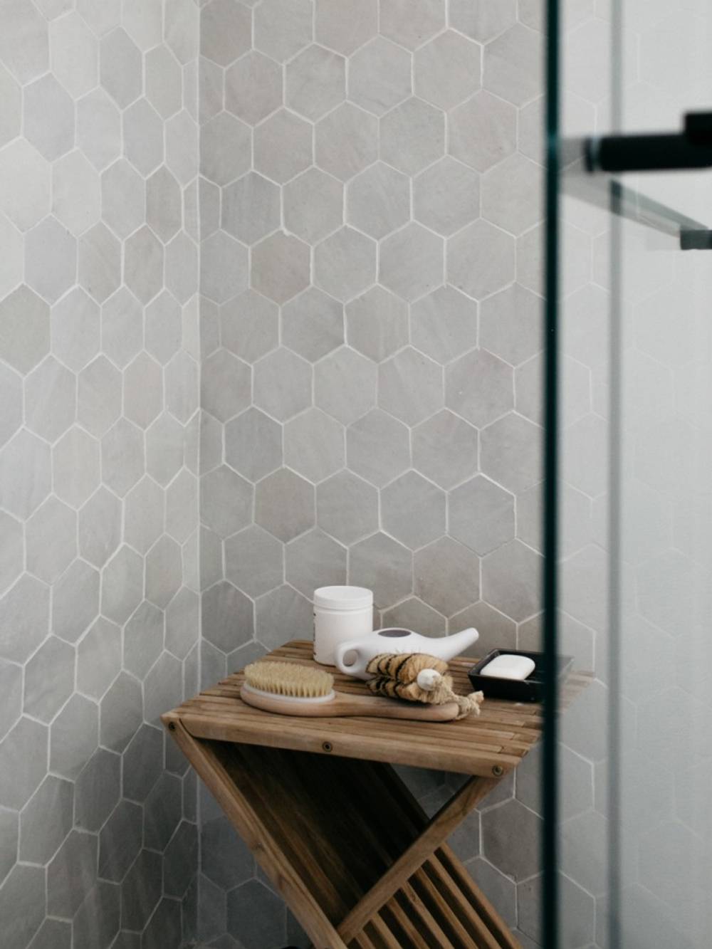 white zellige tile | weathered white hexagon | clé – clé tile