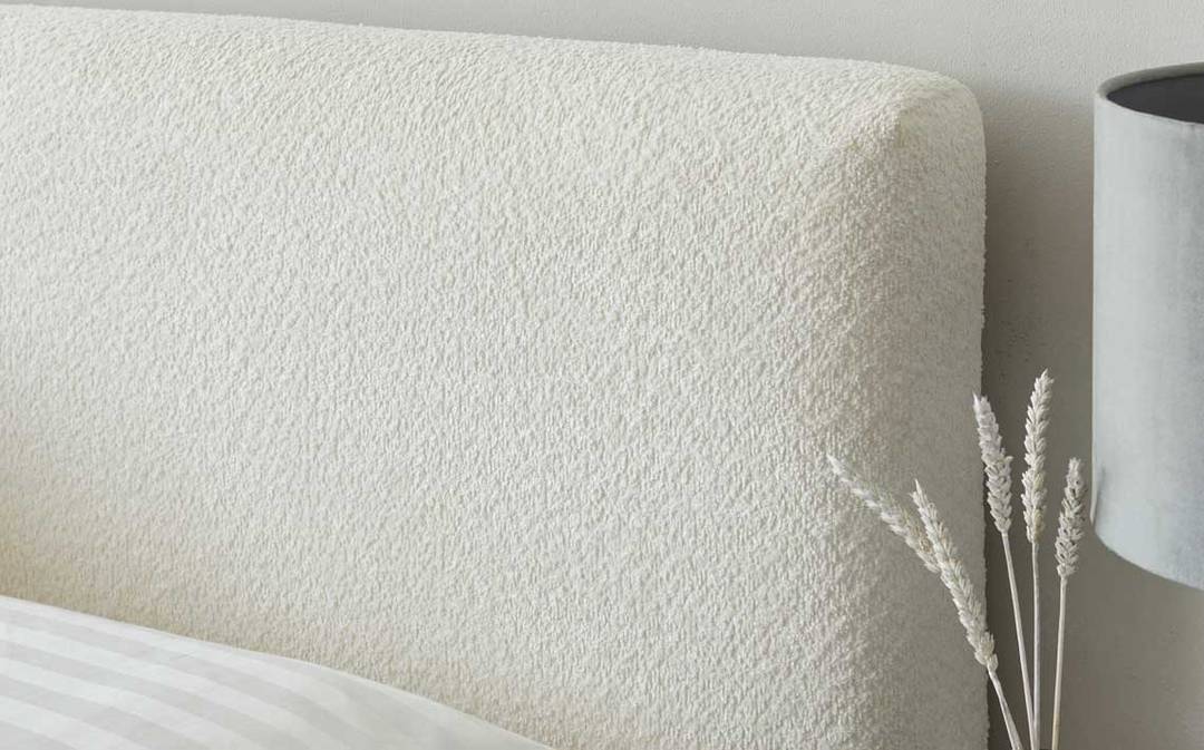 Leona Ivory Boucle King Size Bed with Storage by Danetti