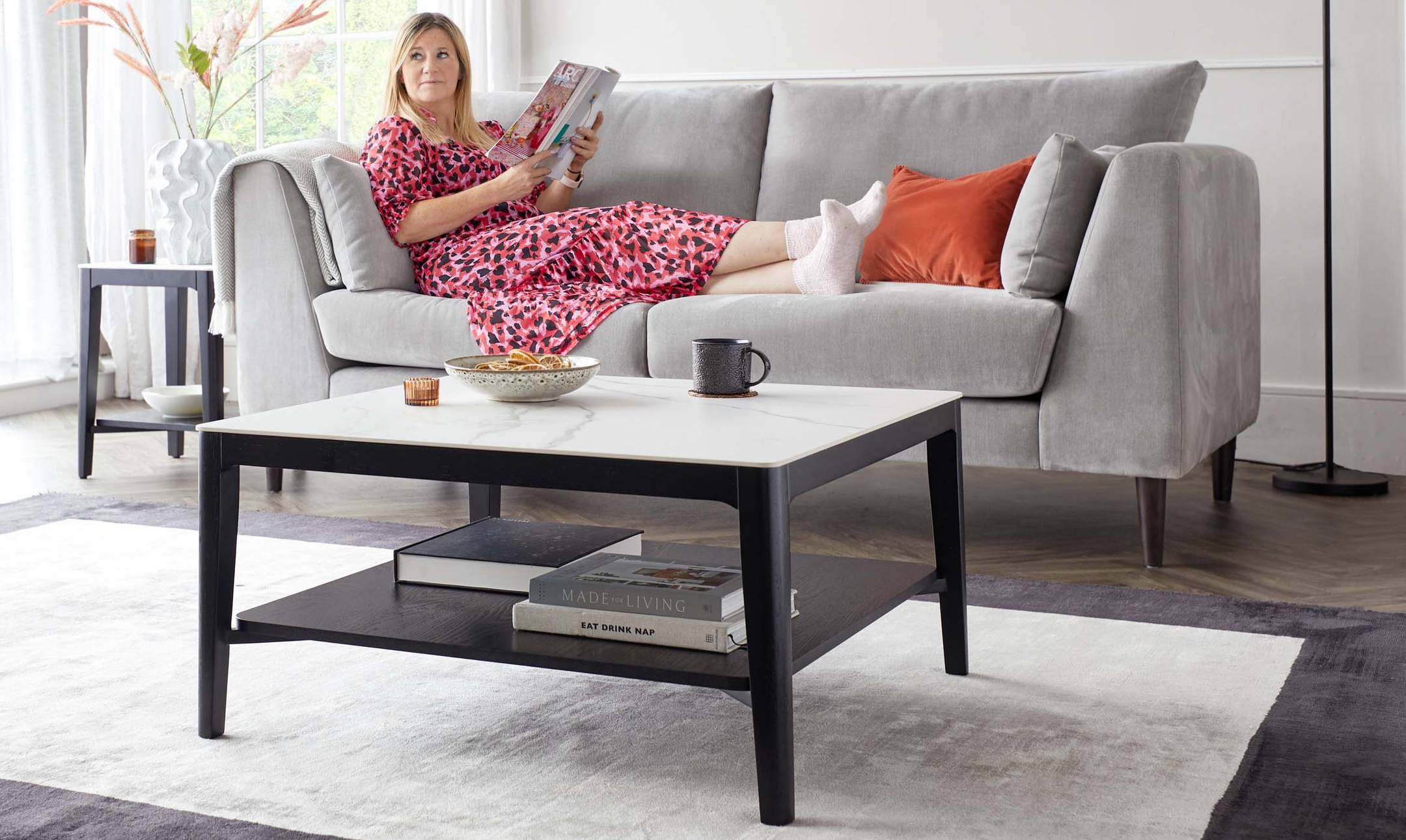 Banks Ceramic Marble Coffee Table by Danetti