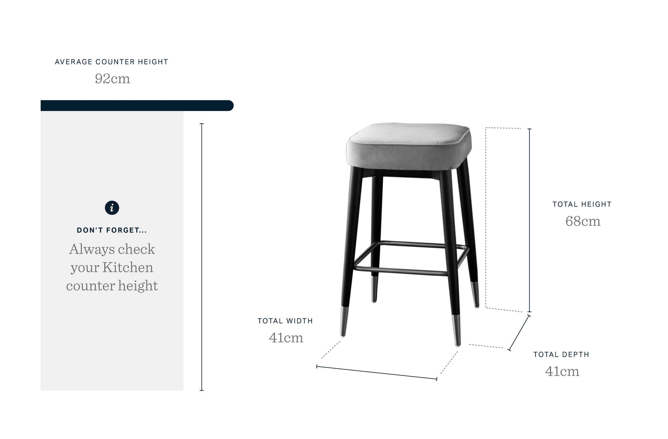 Clover Champagne Velvet Backless Bar Stool by Danetti