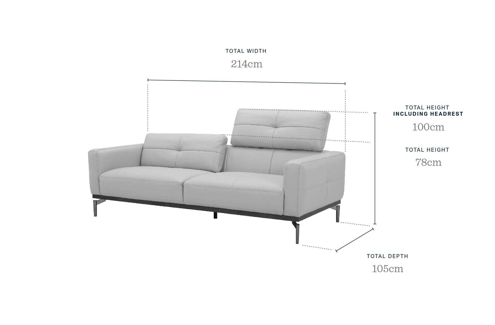 Colton Leather 3 Seater Sofa by Danetti