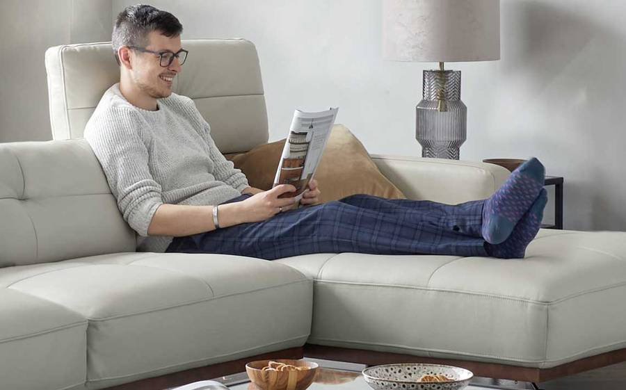 Colton Leather Left Hand Corner Chaise by Danetti