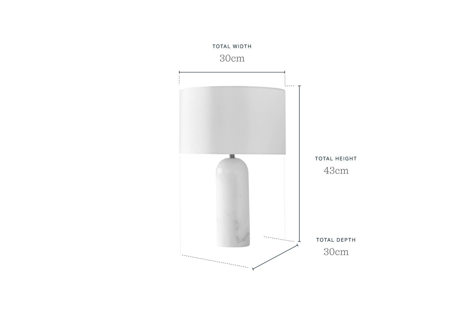 Louis Black Marble Shaded Table Lamp by Danetti