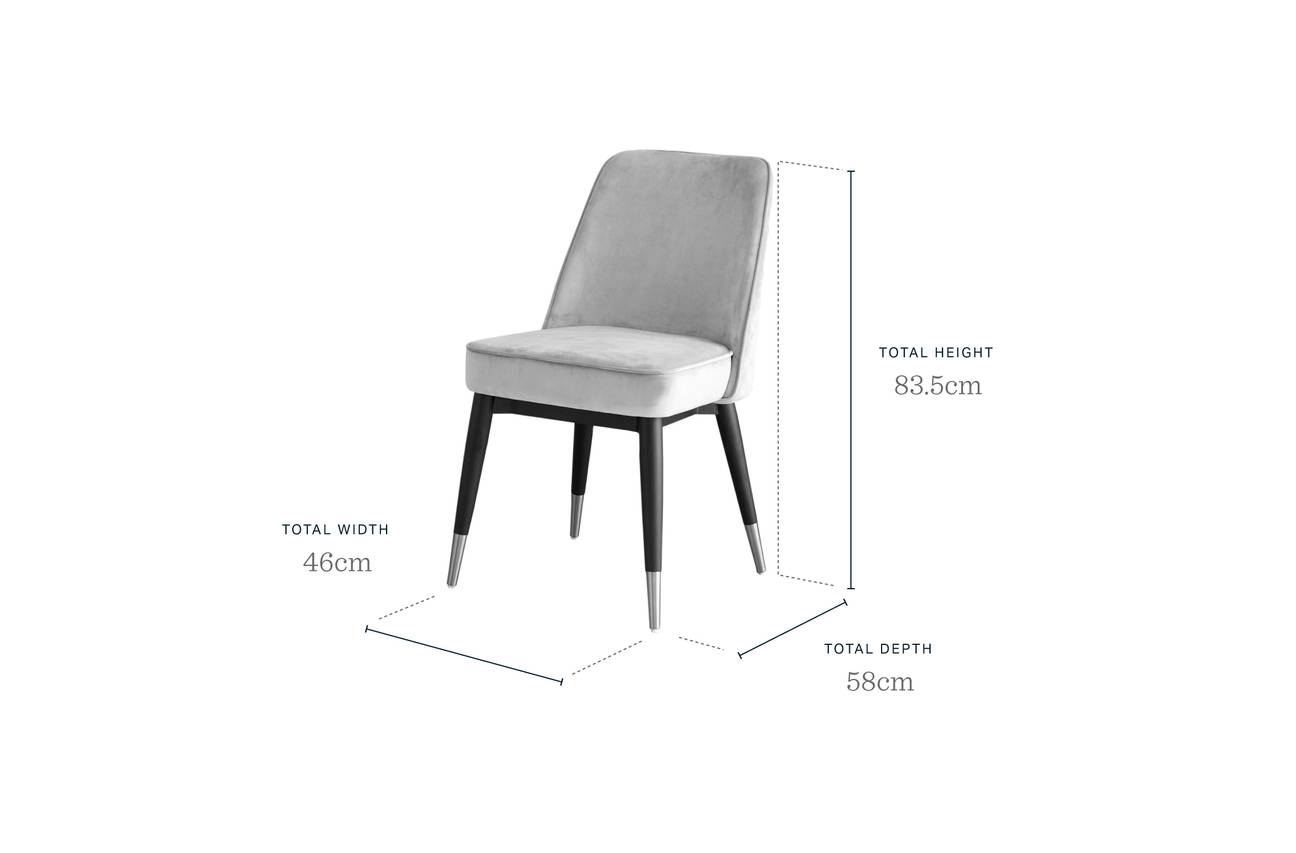 Mae Quilted Velvet Dining Chair in Dark Grey by Danetti