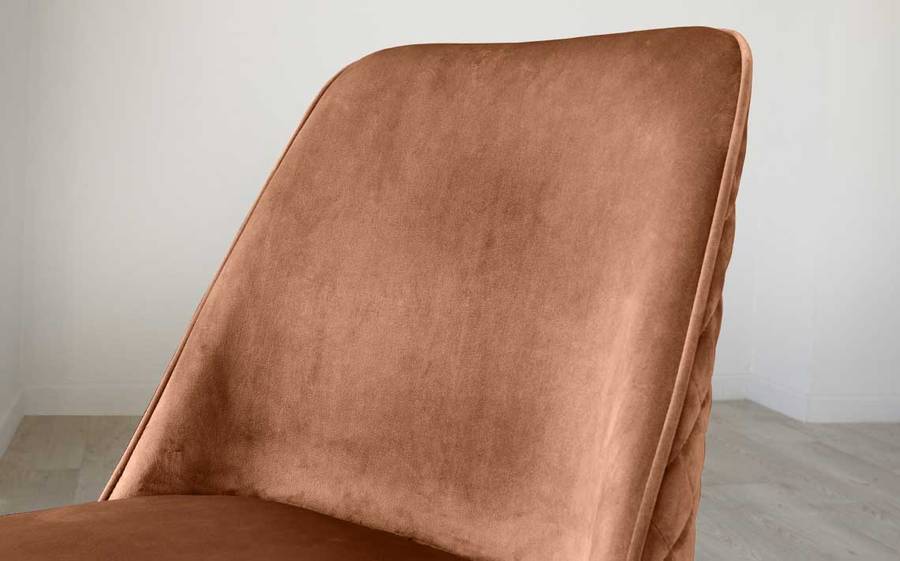 Mae Quilted Velvet Dining Chair in Rust by Danetti