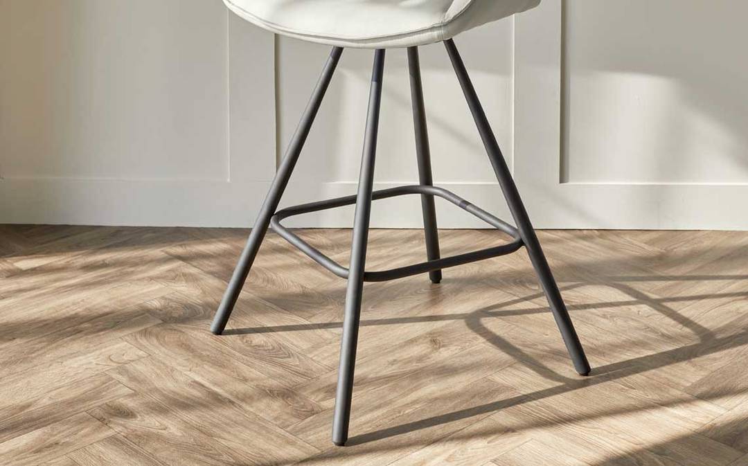Marlow Light Grey Faux Leather Swivel Bar Stools by Danetti