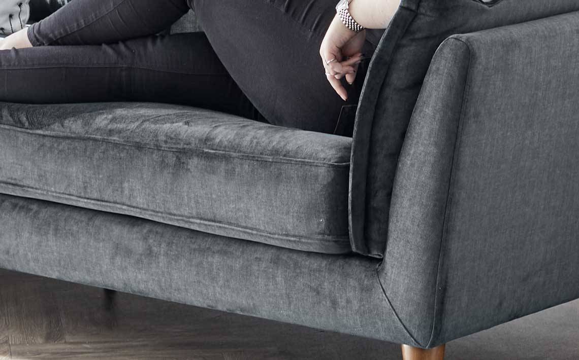 Otto Light Grey Chenille 3 Seater Sofa by Danetti