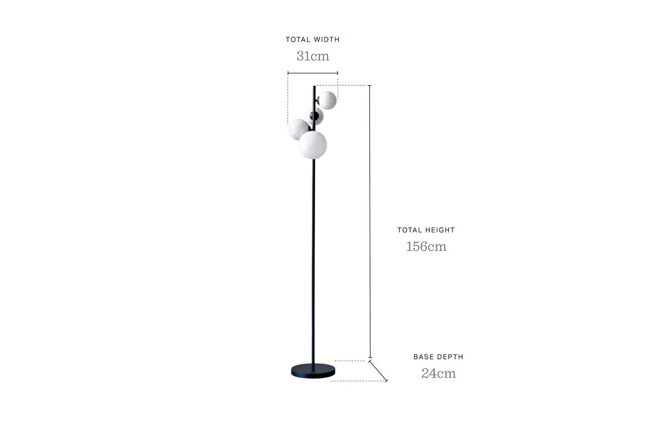 Riley Marble Look Glass Floor Light by Danetti