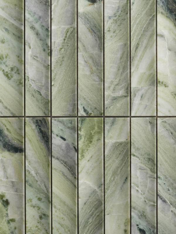 green marble | fluted 3d-tile | etui petit lapidary | clé – clé tile