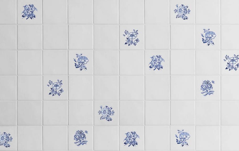 blue white tile painted flower porcelain delft backsplash – clé tile