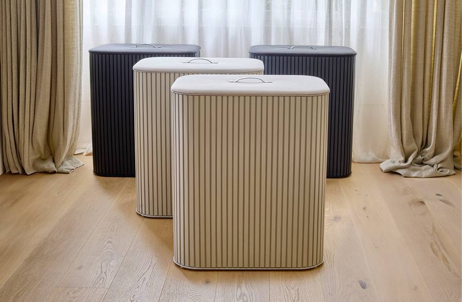 Luxury Triple Laundry Basket 90L in Ecru | Joseph Joseph US