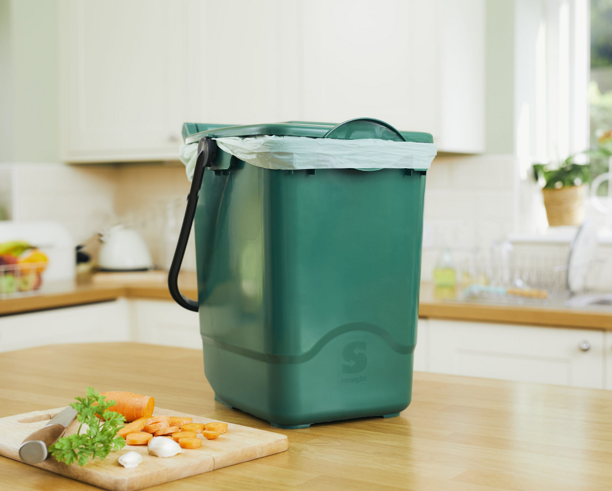 Straight 23L Litre Green Composting Caddy | Food Waste Composting