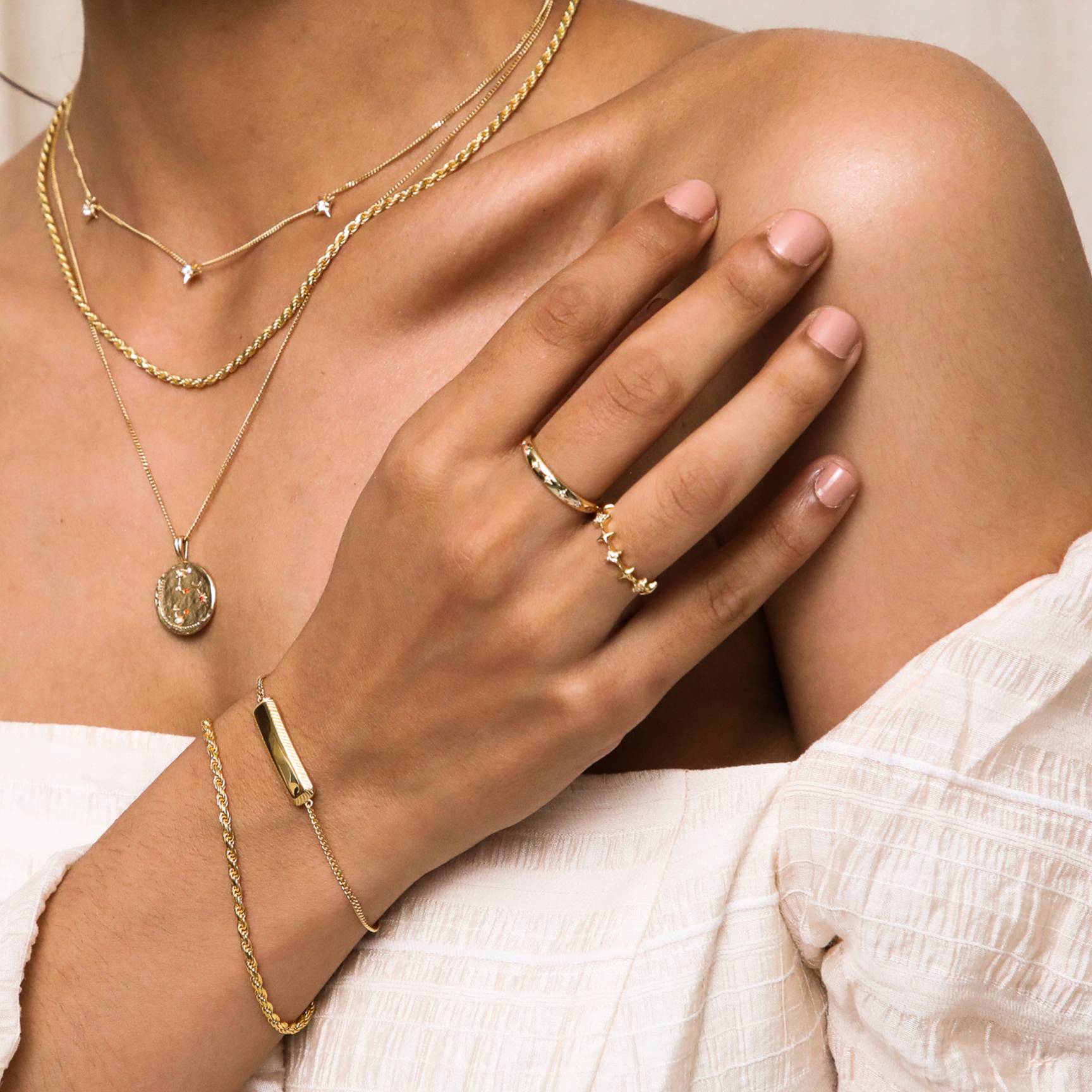 Cosmic Star Gold Band Ring | Astrid & Miyu Rings