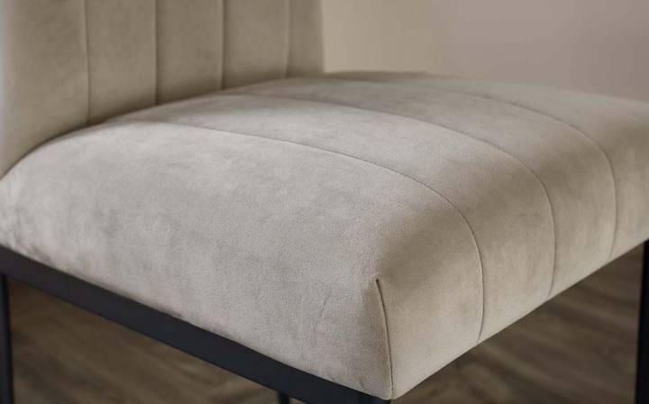 Kendra Black Metal Dining Chair Champagne Plush Velvet - Set of 2 – Danetti