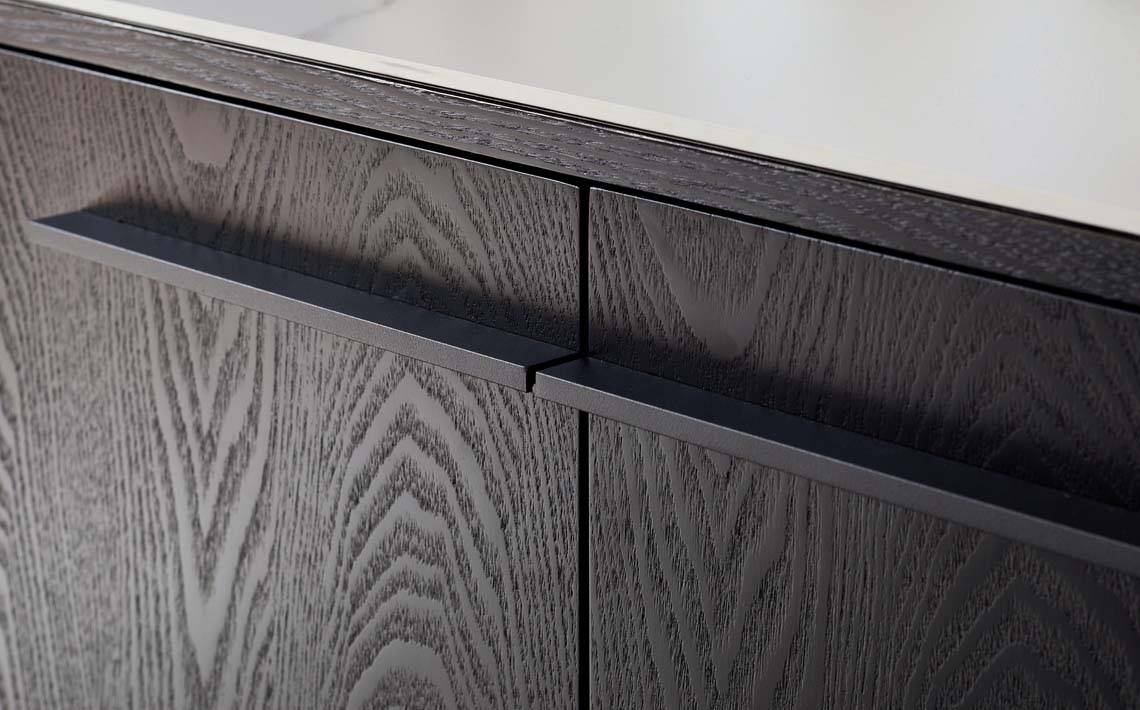 Manhattan Small Sideboard White Ceramic with Black Ash Veneer – Danetti