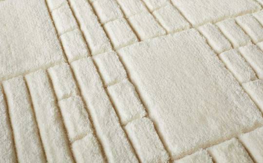 Mosaic Large Sculpted Wool Rug Cream – Danetti