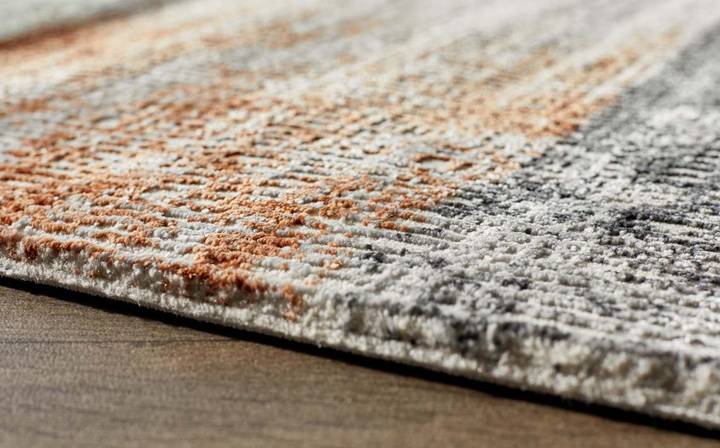 Blurred Large Soft Touch Textured Rug Terracotta – Danetti