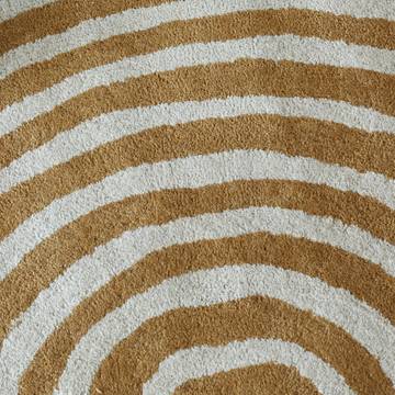 Abstract Swirl Large Sculpted Wool Rug Ochre – Danetti
