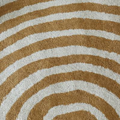 Abstract Swirl Large Sculpted Wool Rug Ochre – Danetti